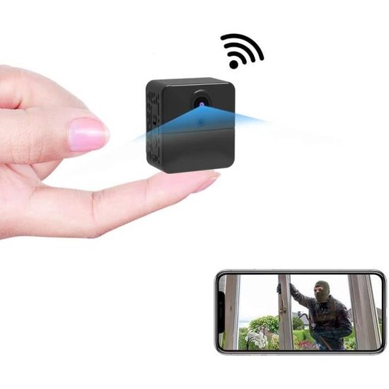 Mini caméra de surveillance PNZEO W6 WLAN Full HD avec enregistrement domestique et enregistreur ...