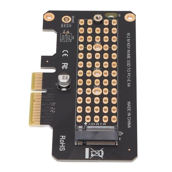 EJ.life Carte riser PCIE3.0 NVMe M.2 Hauteur Demi-Noir pour SSD NVMe ...