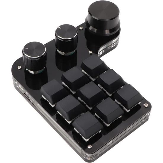 Mini Clavier, 3 Boutons Programmables 9 Touches Bleu Commutateur Rvb ...
