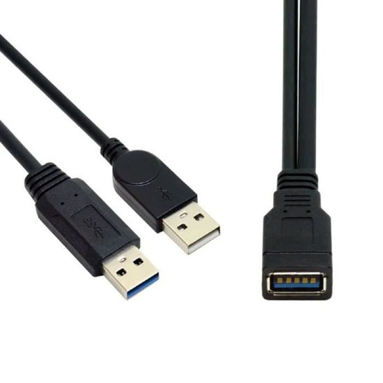 6840734 Câble d'extension en Y USB 3.0 femelle vers double USB mâle ...