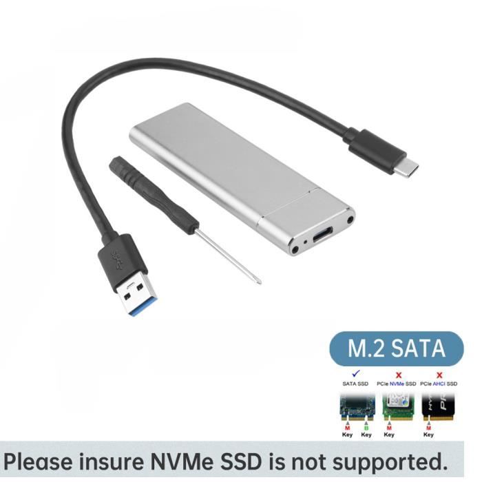 A à Cable Silver - M.2 Ssd Cas Usb 3.1 À M.2 Ngff Ssd Boîtier Ssd Cas ...