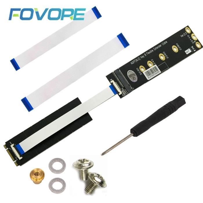 Câble'extension NGFF M.2 Key B SATA SSD, carte adaptateur PCI E Riser ...