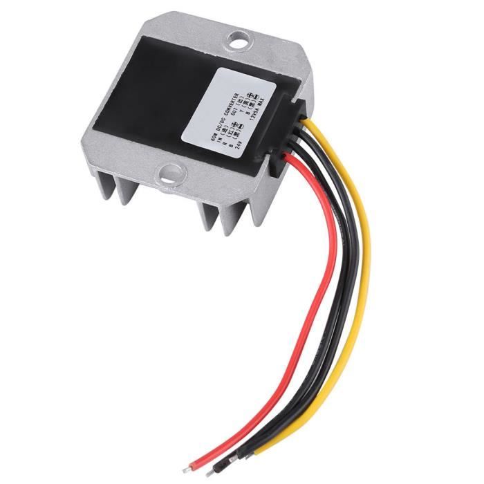 Alomejor Convertisseur de voiture DC-DC DC-DC 24V à 12V 5A 60W Module abaisseur de tension ...