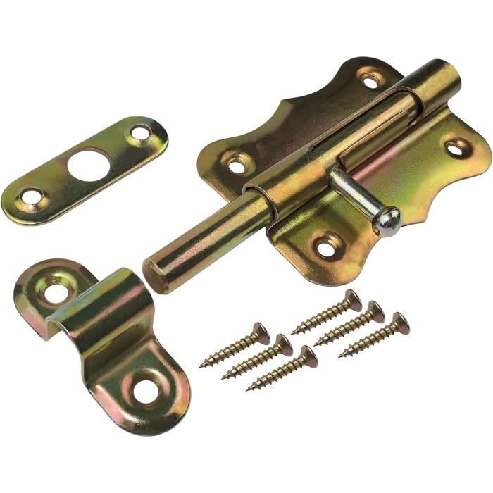 C58756 - Targette À Pêne Rond Verrou De Porte 70X50 Mm- Clé Loquet De ...