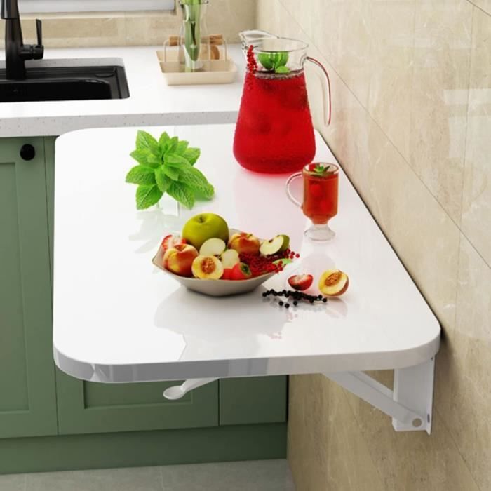 Table Murale Rabattable En Bois, Table Pliante Murale Table Cuisine ...