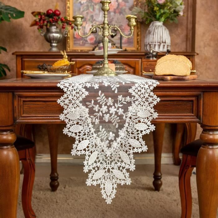 Dentelle Rose Rectangle De Table Drapeau Nappe Pastorale Rétro Exquise ...