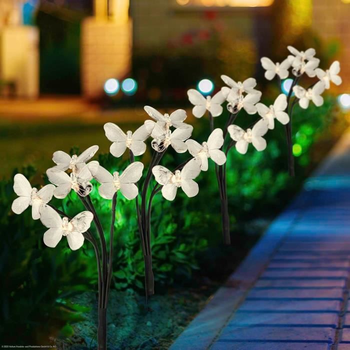 Hellum 4er set papillon solaire, lampes solaires pour l'extérieur avec ...