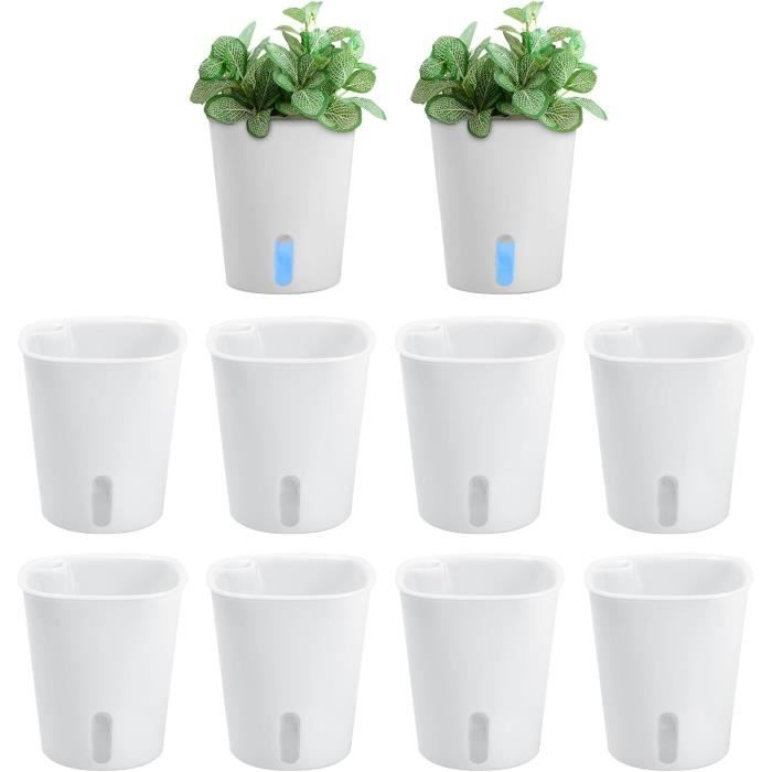 Lot de 10 Pot de Fleurs à Arro Automatique, Pots de Fleurs d'Intérieur en Plastique, Jardinières ...
