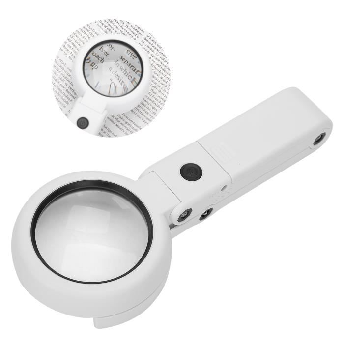VIL loupe avec lumière 5x 11x Loupe USB 8 LED Lumières Loupe Portable ...