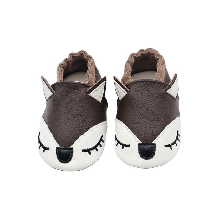 Bébé Chaussures Pantoufle Enfant Cuir Souple Chaussons 0 6 12 18 24 ...