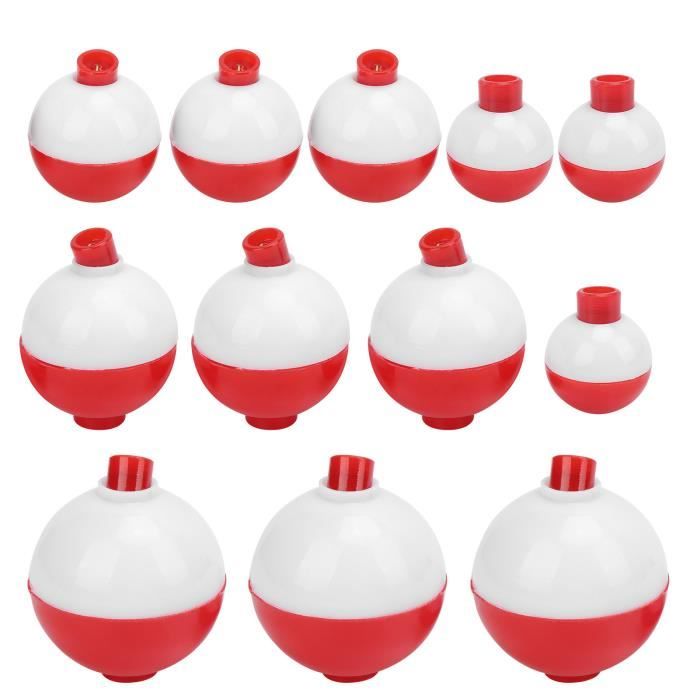 Bobbers de pêche - MXZZAND - Flotteurs ronds en ABS - Lot de 12 - Rouge ...