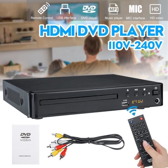 Lecteur DVD HD Compatible HDMI USB RCA VCD EVD pour la Maison Plusieurs ...