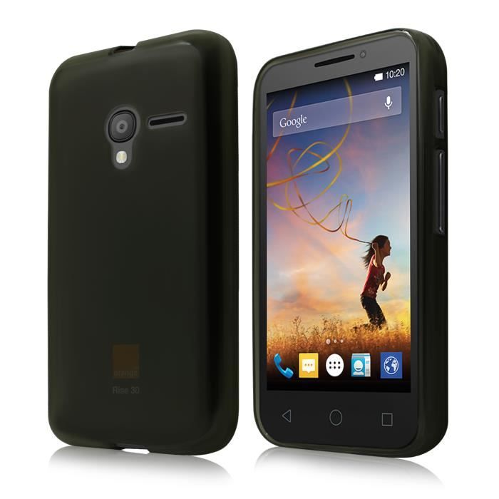 Coque pour Orange Rise 30 en Gel Flex TPU Mat - Noir - Protection Ultra ...
