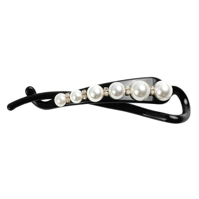 Pince à Cheveux Banane avec Perles Blanches Noires - Cdiscount Au quotidien