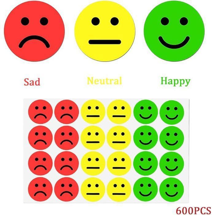 600 Gommette Smiley Enfant Autocollant Sticker Élèves pour Tableau de ...