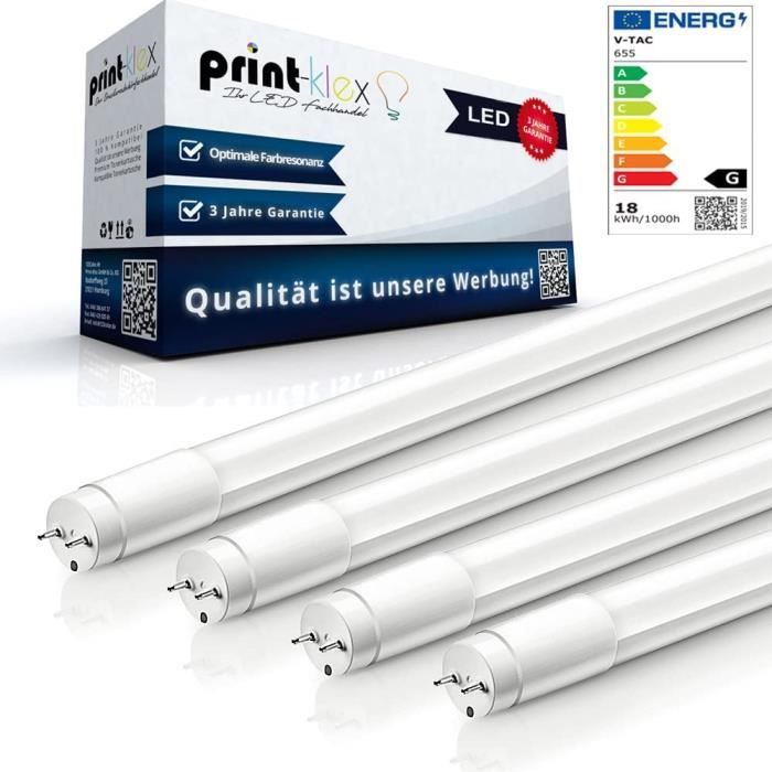 Lot de 2 tubes fluorescents à LED T8 120 cm 18 W Blanc froid 6400 K ...