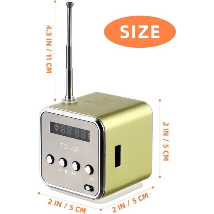Td-V26 Mini Haut-Parleur Numérique, Radios Portables, Stéréo, Avec Fm ...