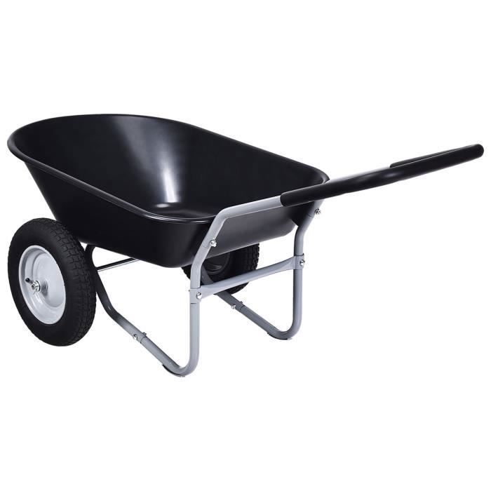 DREAMADE Brouette Jardinage 2 Roues, Chariot Transport en Fer ...