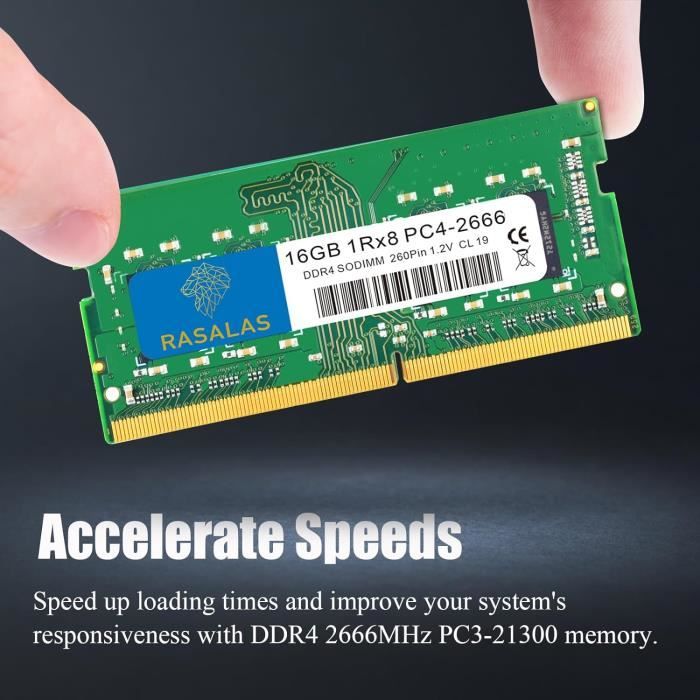 16 Go Ddr4 2666 Mhz(Ddr4-2666)Pc4-21300(Pc4-2666V)Non-Ecc Unbuffered 1.2V Cl19 1Rx8 1X16Gb ...