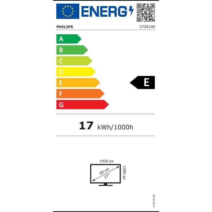 Écran LED - PHILIPS - S-line 272S1AE - 1920 x 1080 Full HD - IPS - 75 ...