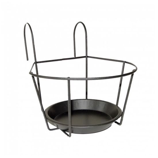 Support de pot - AC-DÉCO - Crochet pour balcon - Fer - Gris - L 23,9 x ...