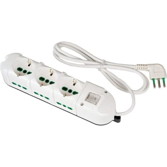 Multiprise électrique 9 Places avec 3 Prises universelles et 6 Prises ...