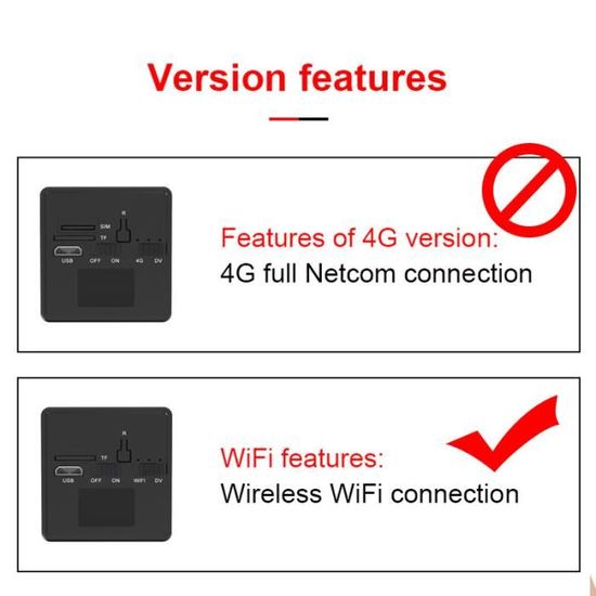 Caméra miniature,Mini caméra de surveillance sans fil IP WiFi 4G 1080p ...