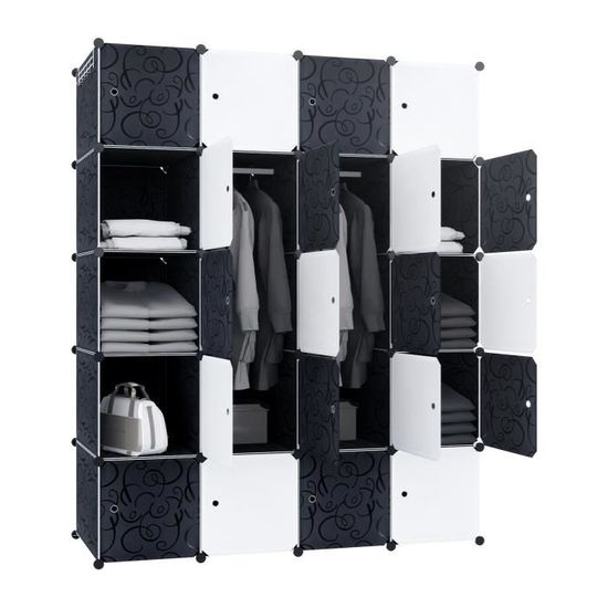 Aufun DIY Garde-Robe 20 cubes Système d'Étagère Combinaison Modulaire ...