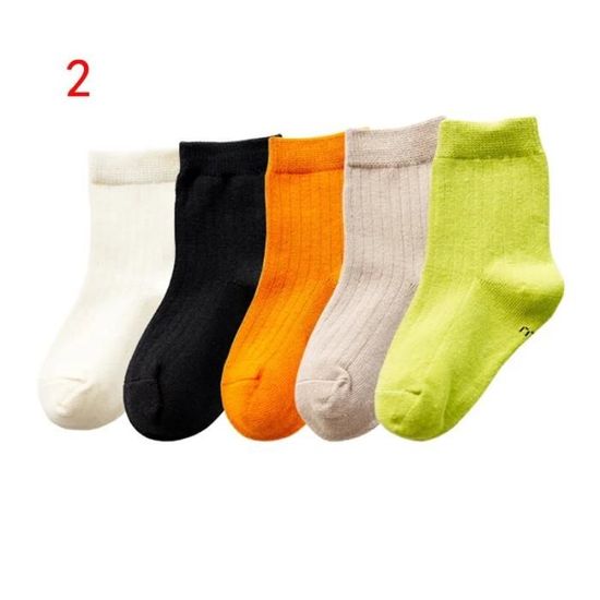 Bas - mis-bas,Lot de 5 paires de chaussettes décontractées pour enfants ...