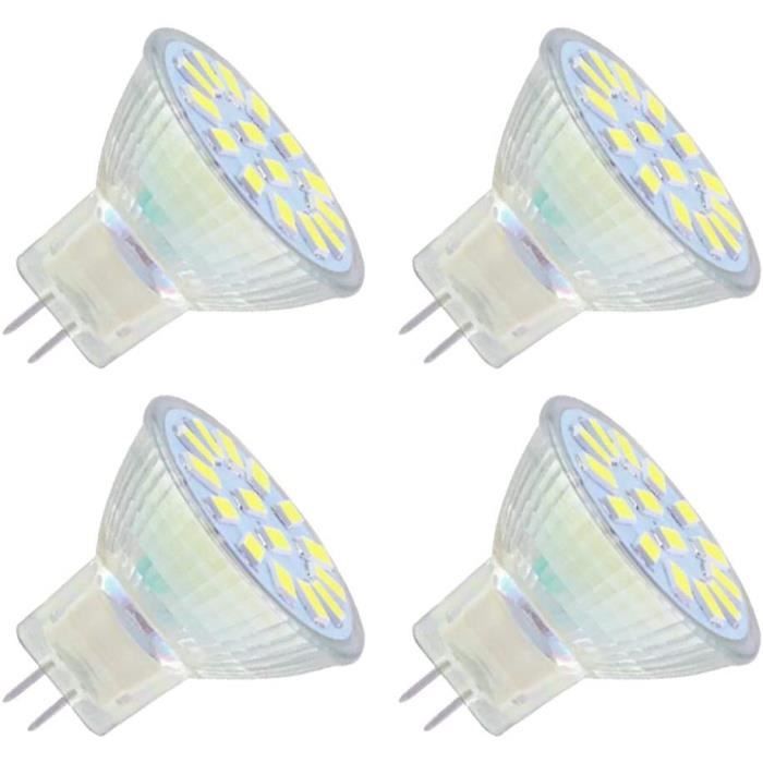 GU4 MR11 4W LED Blanc Chaud 3000K, Ø35mm, 12V-24V AC-DC, Équivalent Ampoule Halogène GU4 25W-35W ...