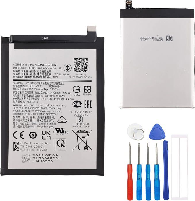 Batterie de rechange EB-BA226ABY Scud-WT-W1 compatible avec Samsung Galaxy A22 5G A226B avec kit ...