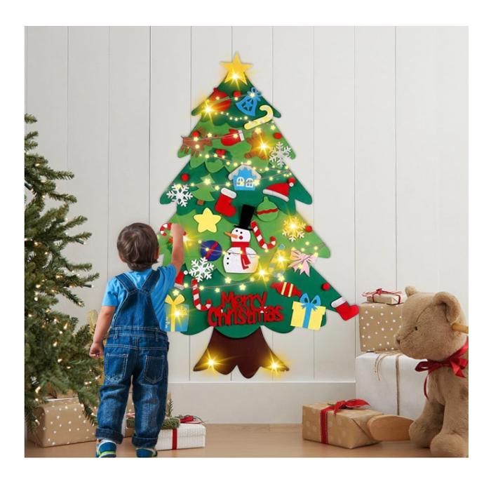 Sapin de Noël en feutrine de 1 m pour les tout-petits, sapin mural à ...