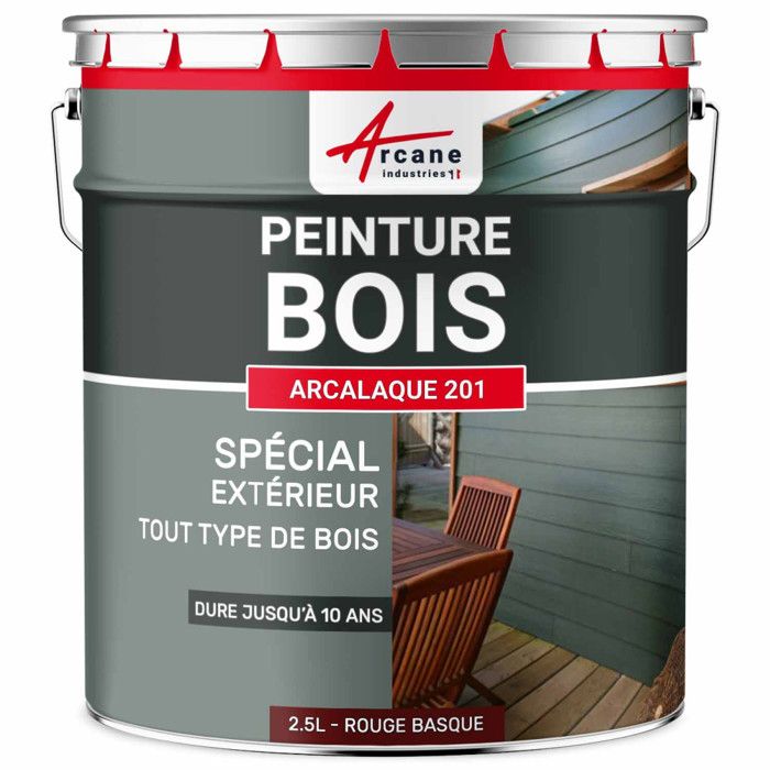 Peinture Bois Extérieur : Portails, bardage, abri, mobilier de jardin : ARCALAQUE 201 2.5 L ...