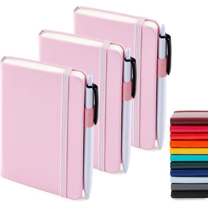 3 Carnet De Notes De Poche A6 Avec 3 Stylos Noirs, Page Lignée, Petit ...