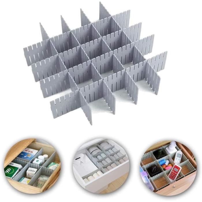 8 Pcs Diy En Plastique Grille Tiroir Diviseurs Réglable Tiroir ...
