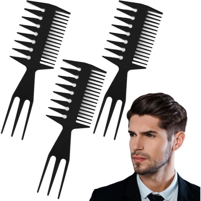 Peigne à Coiffer Multifonction 3 en 1, Peigne Cheveux Homme Dents Large ...