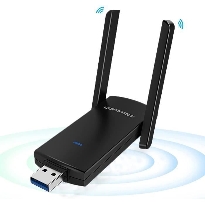 Adaptateur Clé WiFi USB 3.0 AC 1300Mbps,2.4G - 5.8GHz Dongle Bande,5dBi ...
