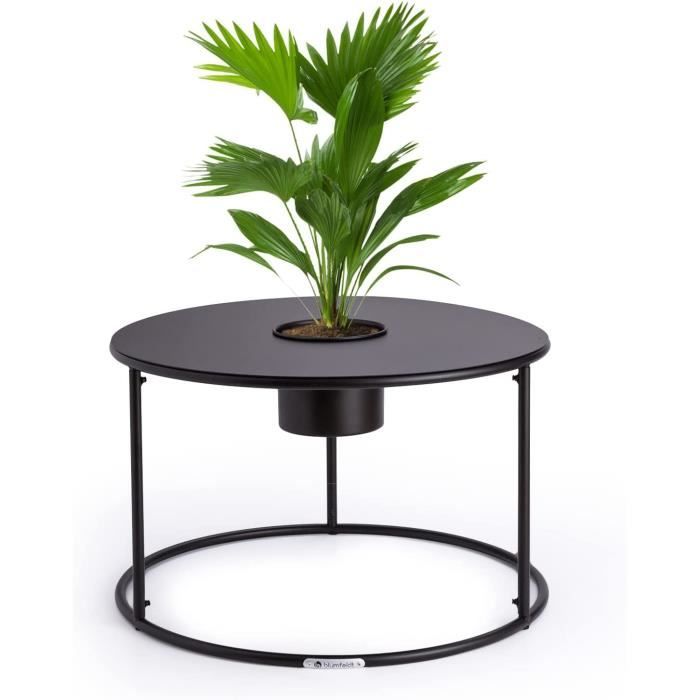 Table Basse Ronde avec Pot de Fleur, Petite Table Basse Salon Moderne ...