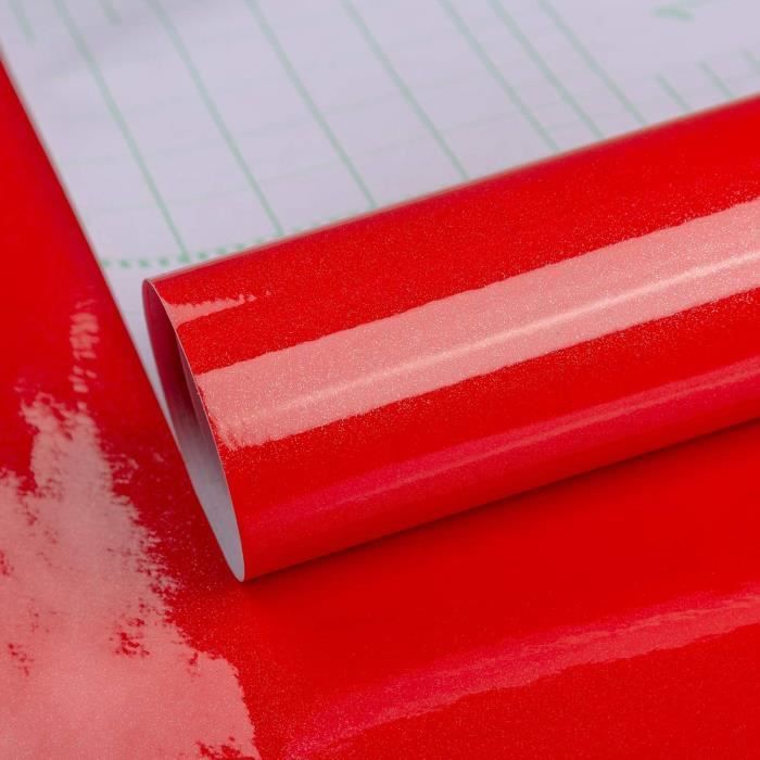Film adhésif rouge brillant - Décollage et collage - Rouge nacré - 40 ...