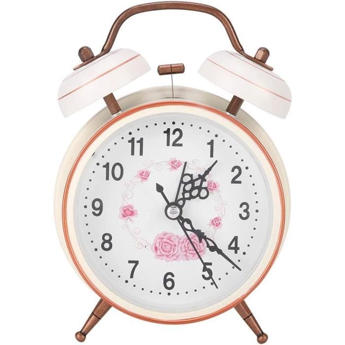 Réveil Analogique 10,2 Cm, Rétro Réveil De Bureau Avec Veilleuse Double ...