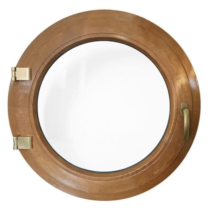 Fenêtre ronde à la française gauche 600 PVC Chêne Doré - Cdiscount ...
