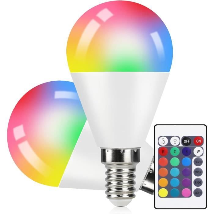 Ampoule Rgb Avec Télécommande E14 Led Ampoule - Pack De 2 Ampoules Edison Blanc Chaud 3000K 4W ...