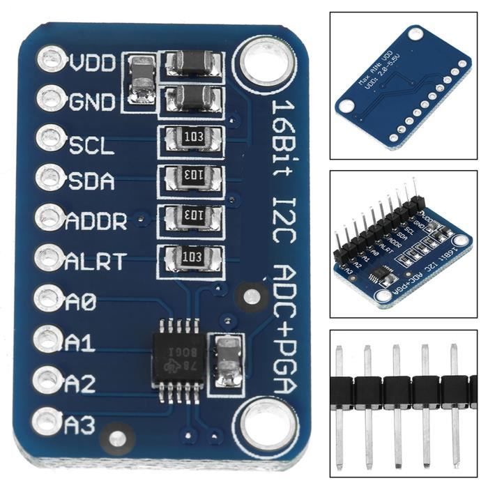 Cikonielf Module ADC 1pc 16 Bit I2C ADC Development Board Analog to ...
