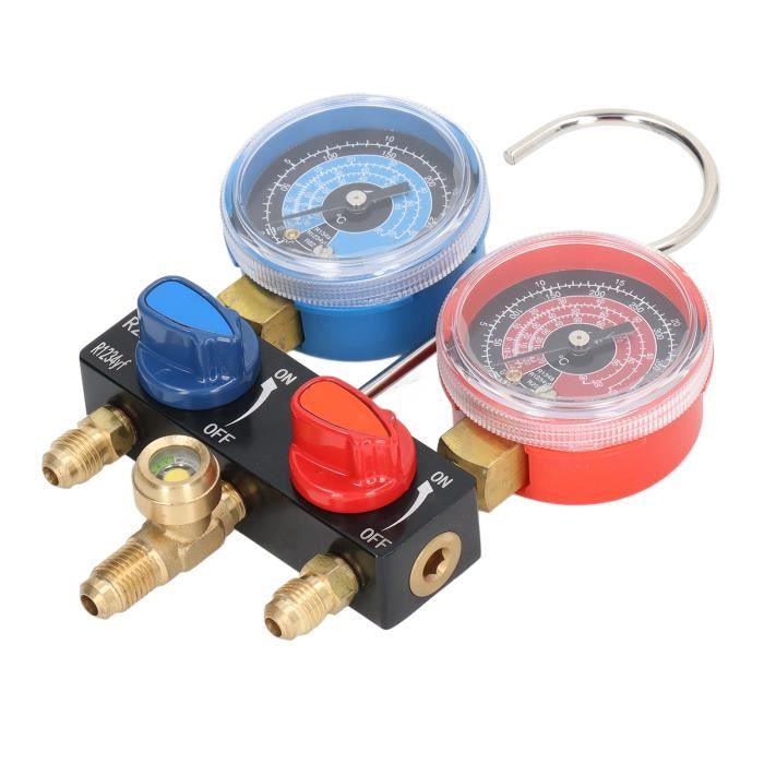 DEX Manifold jauge AC Mini pour R22 R134a R1234yf avec adaptateurs et tuyaux 7367319335111 ...