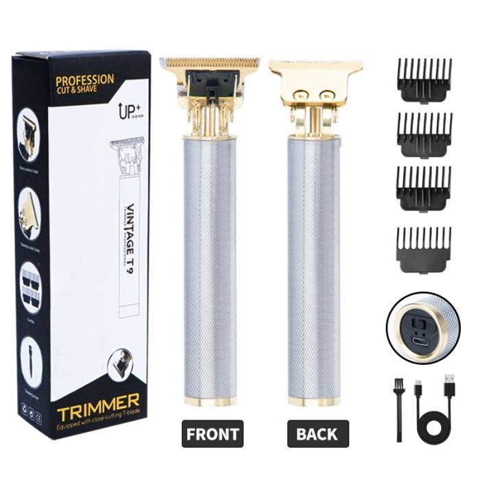 Tondeuse électrique T9 pour hommes, Rechargeable par USB, sans fil pour couper les cheveux A3 ...