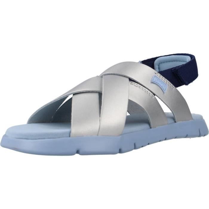 Sandale - CAMPER - 133681 - Gris - Cuir - Compensé - Enfant Fille Gris ...
