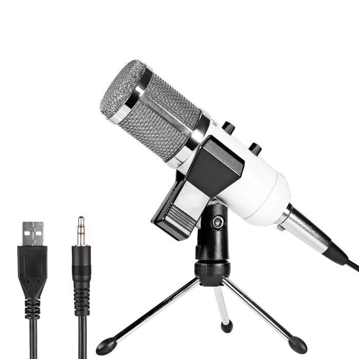 Neewer NW-300E USB Microphone à Condensateur Blanc, Trépied de Bureau ...