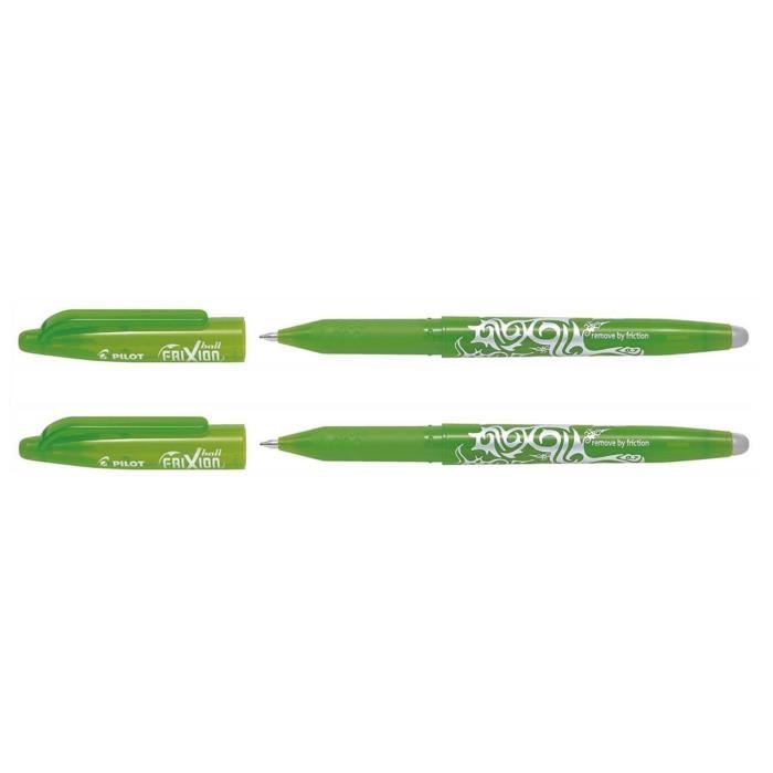 Lot de 2 Stylos Roller Encre Gel Effaçable FriXion Ball 0,7 Citron Vert ...