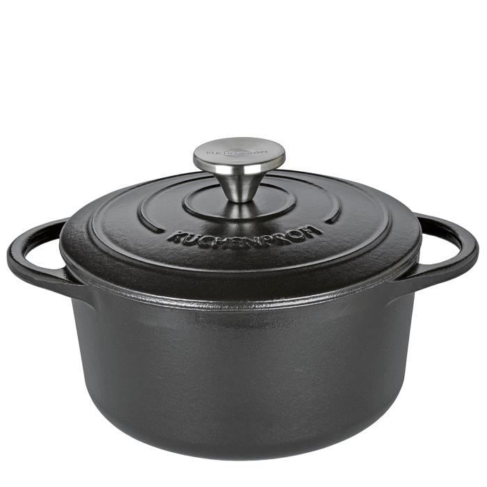 Cocotte En Fonte Avec Couvercle Noir 20 Cm, Cocotte, Cocotte, Cocotte ...