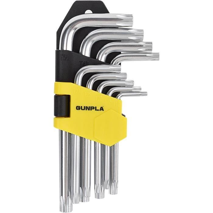 Ensemble Clé Allen Torx Coudée Etoile Hexagonales À Long Bras Lot De 9 ...